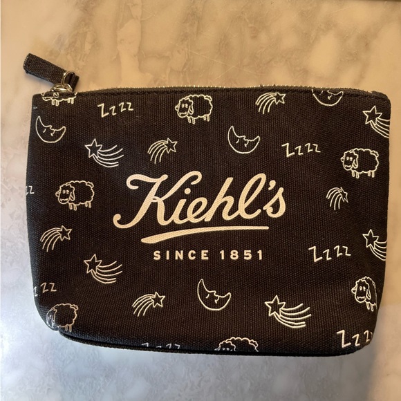 Kiehl's | Bags | Kiehls Black Night Owl Cosmetic Bag Blue Lining ...